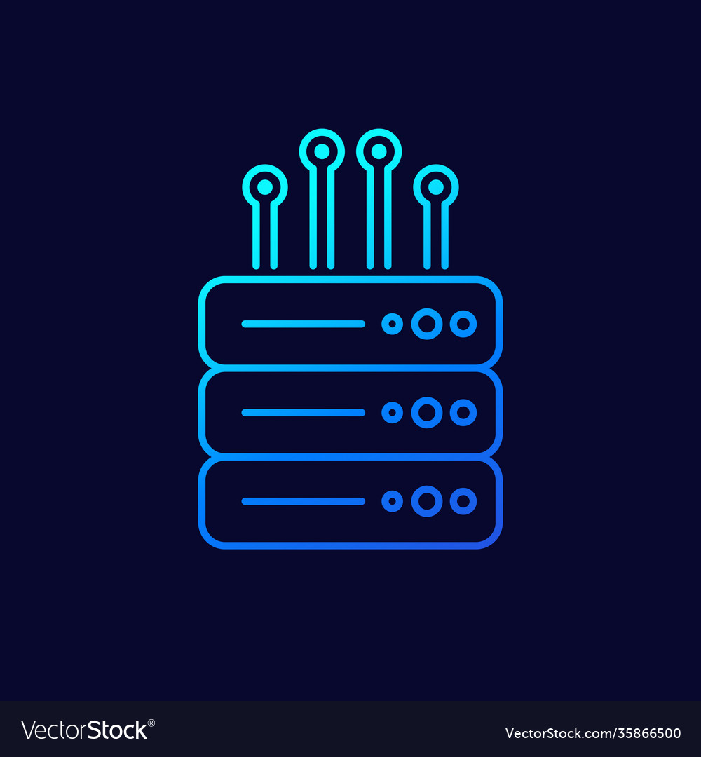 Mainframe remote server line icon Royalty Free Vector Image Mainframe remote server line icon Royalty Free Vector Image