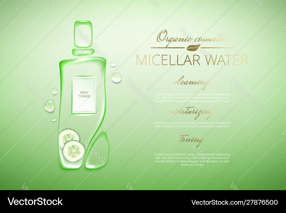 Original advertising poster design with water Vector Image