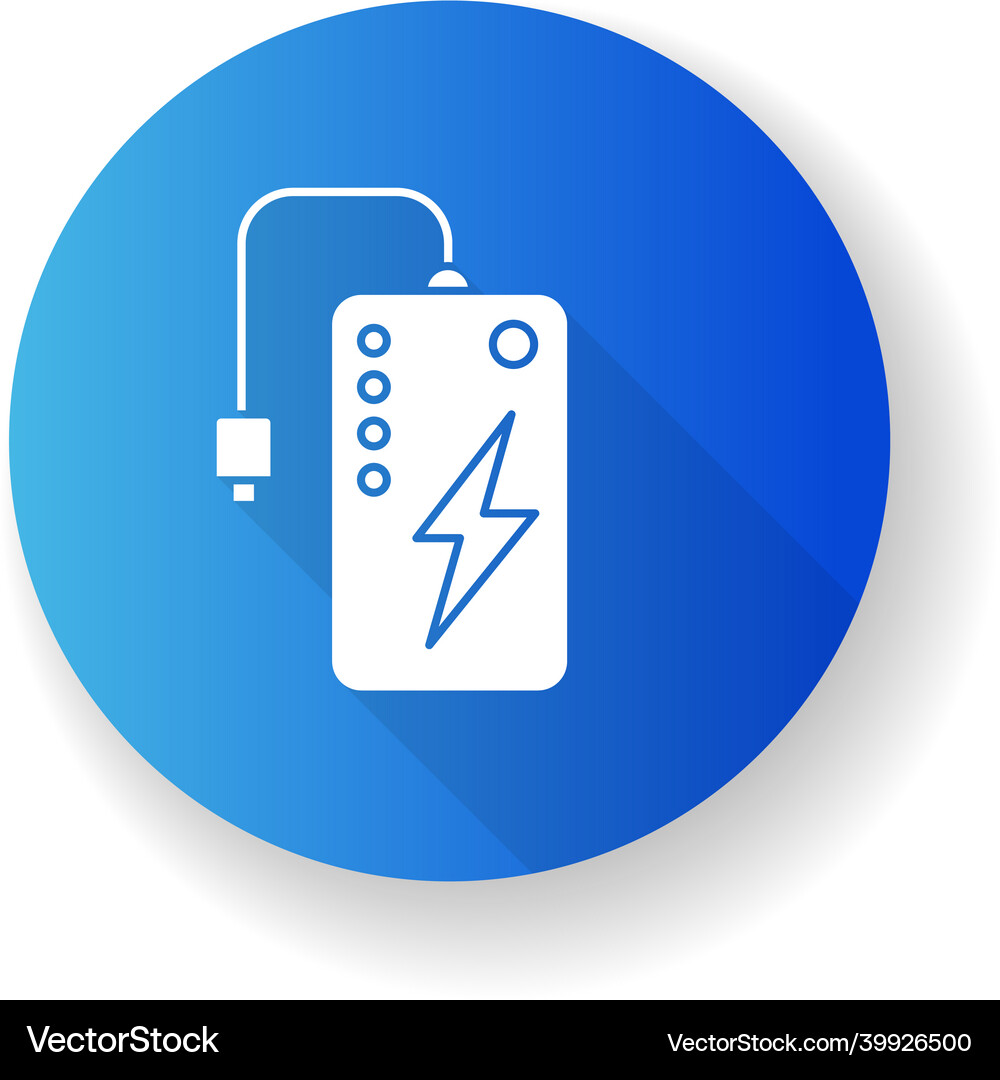 Power bank flat design long shadow glyph icon Vector Image