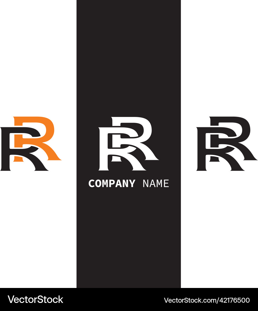 Rr letter logo design with a creative cut i Vector Image