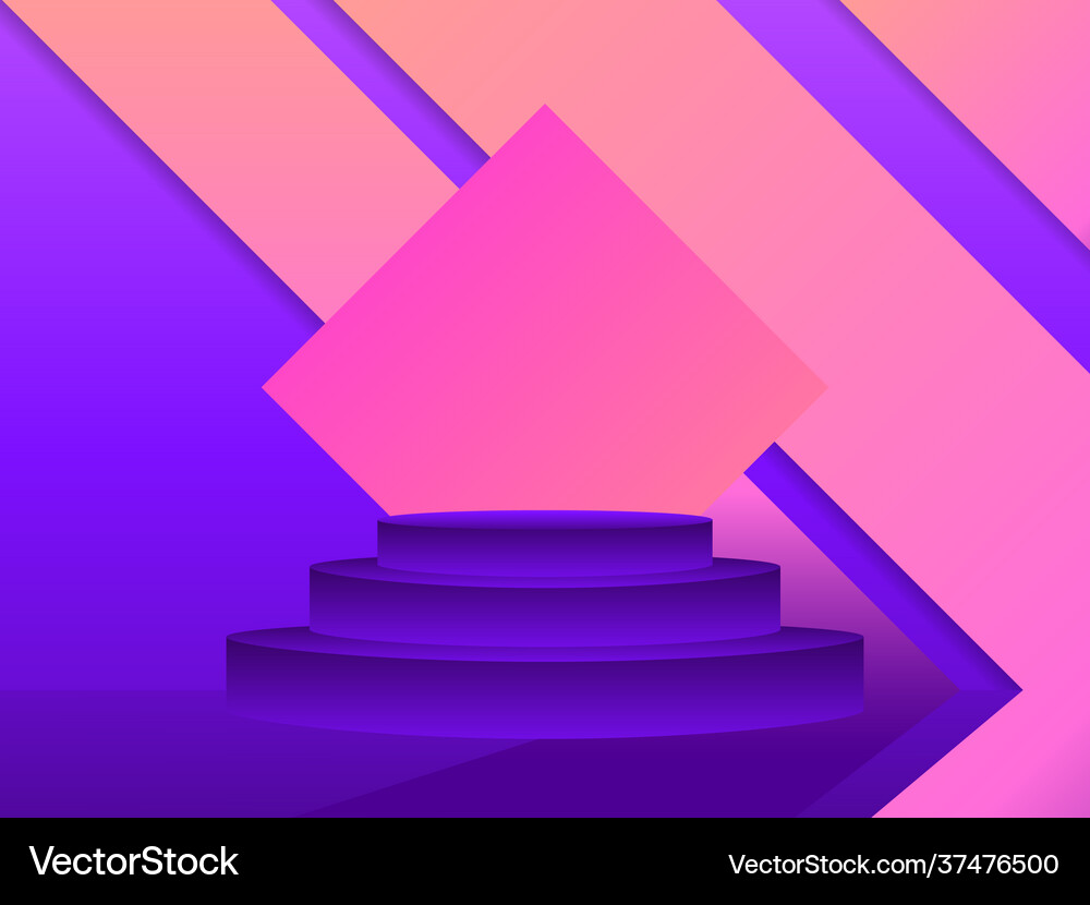 Stage with a podium in style 80s Royalty Free Vector Image