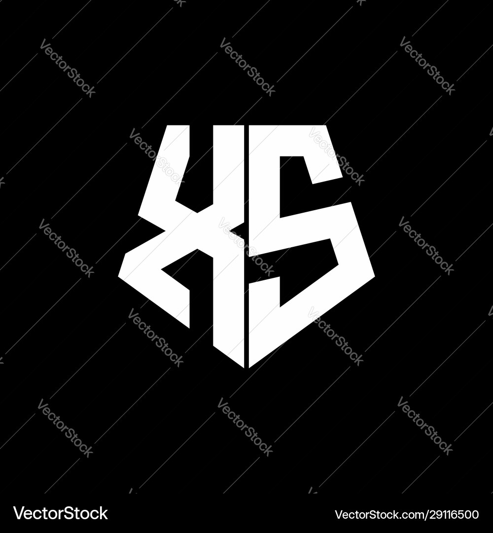 Xs logo monogram with pentagon shape style design Vector Image