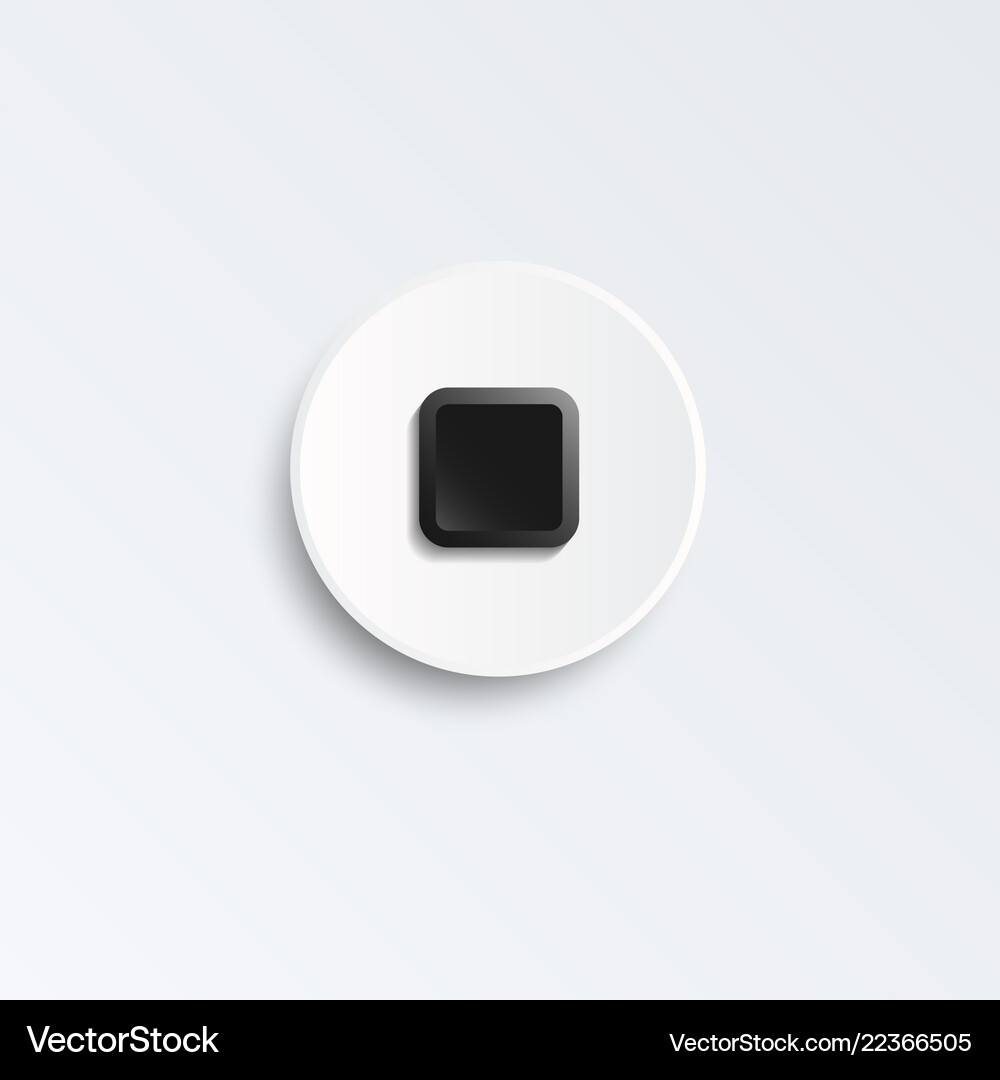 Black button for music player Royalty Free Vector Image