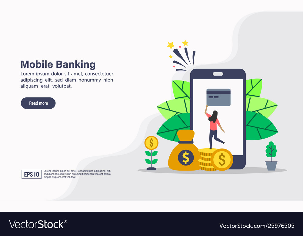 Concept mobile banking modern conceptual Vector Image Concept mobile banking modern conceptual Vector Image