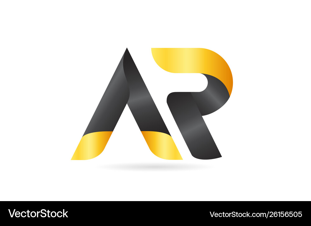 Connected AR Logo - Alphabet Combination Vector Image