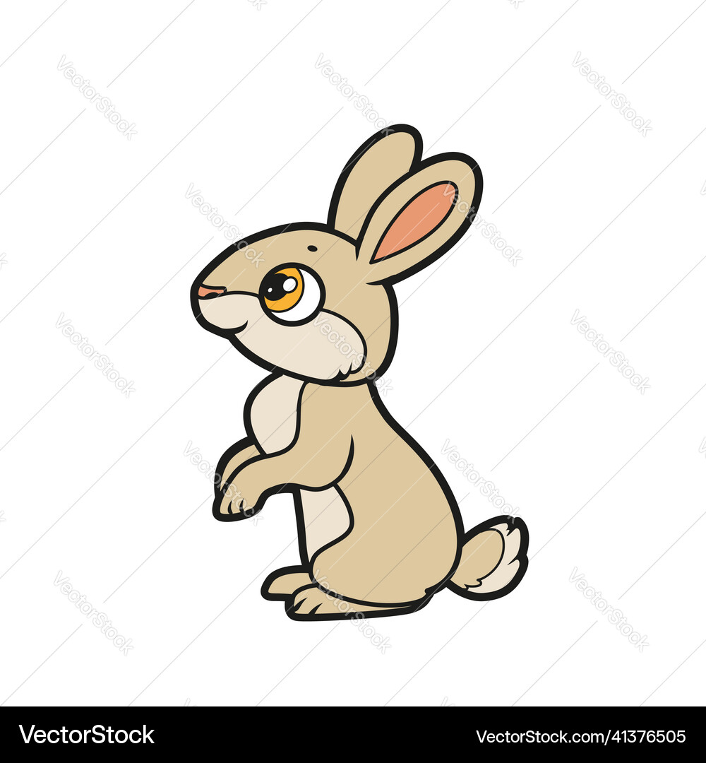 Cute cartoon rabbit color variation for coloring Vector Image
