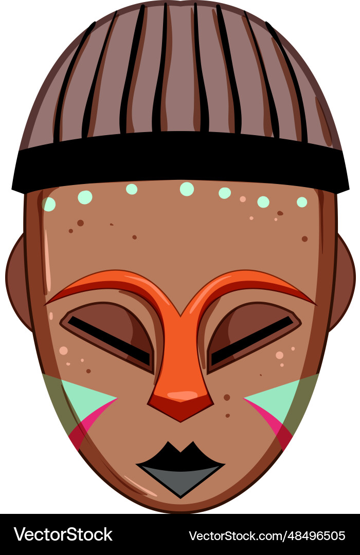 Face tribal mask cartoon Royalty Free Vector Image