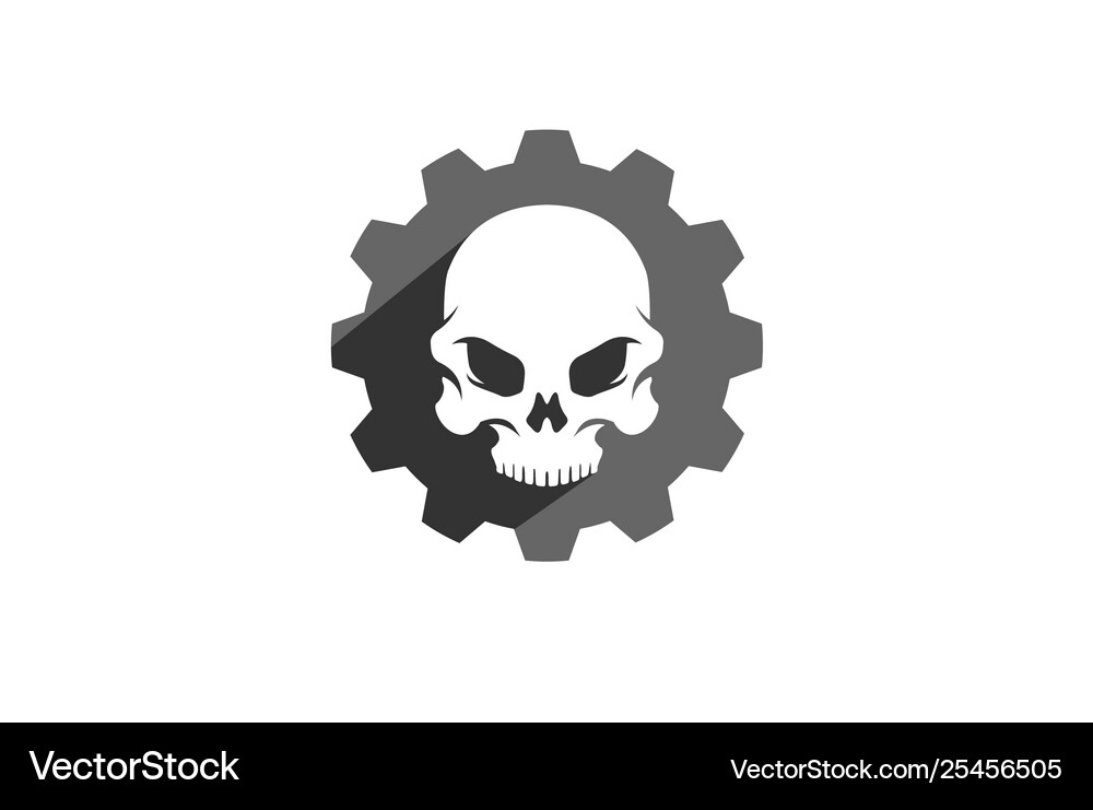 Gear Skull Logo - Industrial Icon Royalty Free Vector Image
