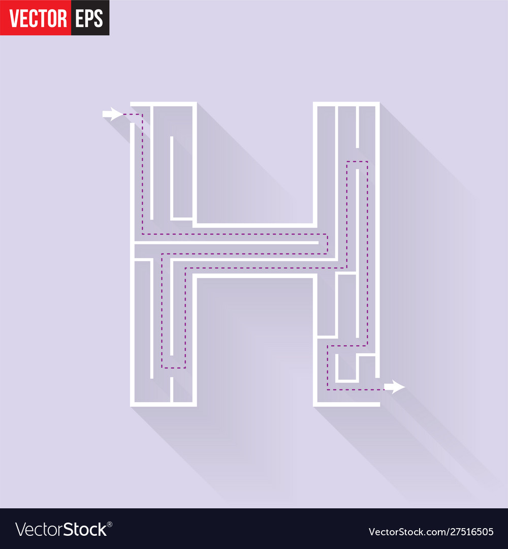Letter H Mazes Maze Font 3d Rendering Letter H Stock Illustration