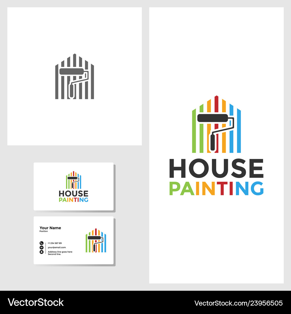 Painting house icon design template Royalty Free Vector