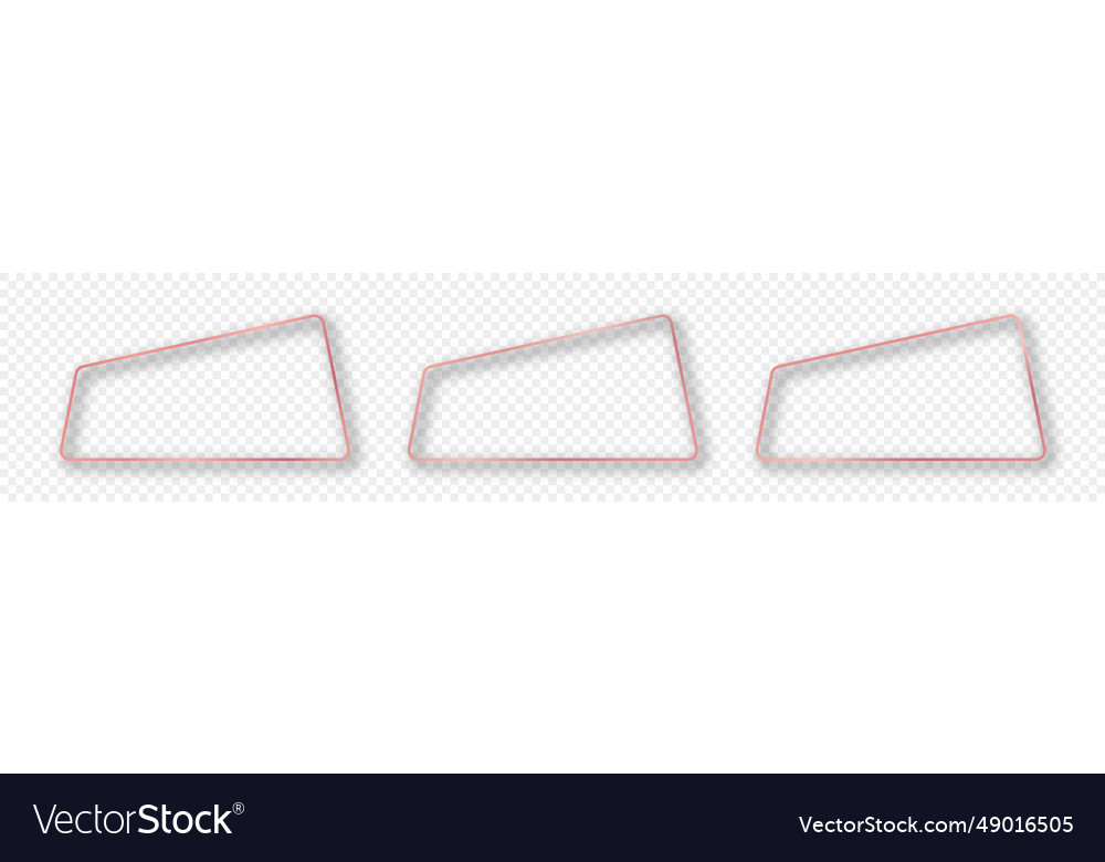 Rose gold glowing rounded rectangular frame Vector Image