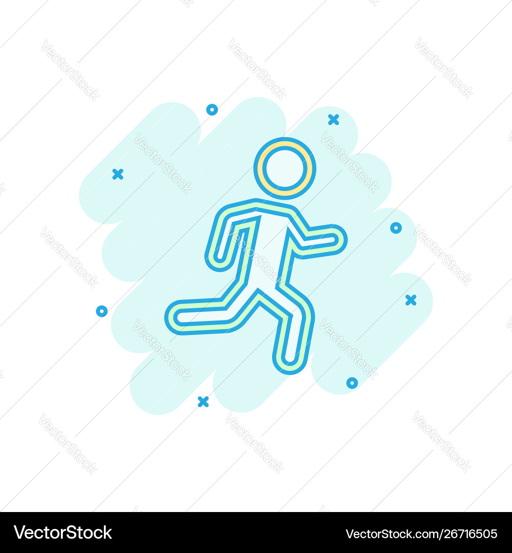 Running people sign icon in comic style run Vector Image