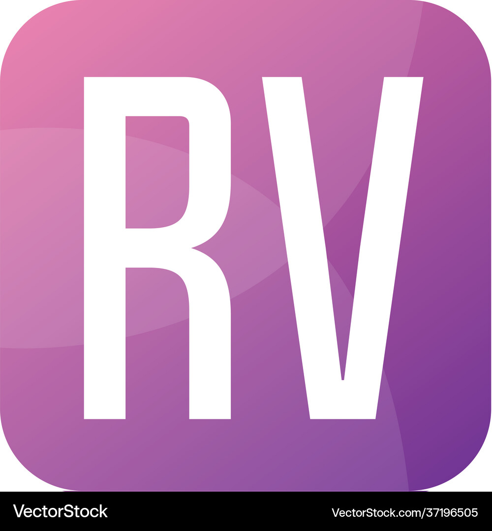 Rv letter logo design with simple style Royalty Free Vector