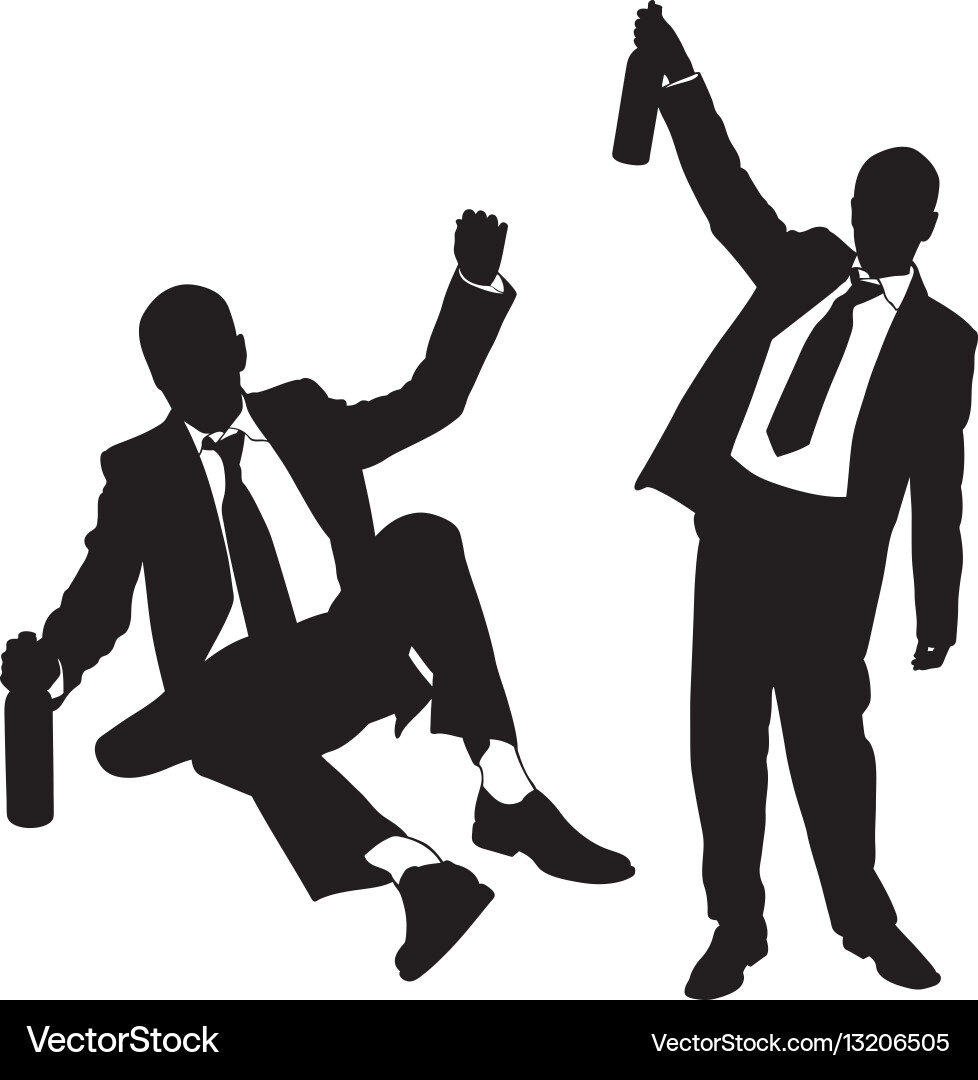 Silhouettes of drunk men Royalty Free Vector Image