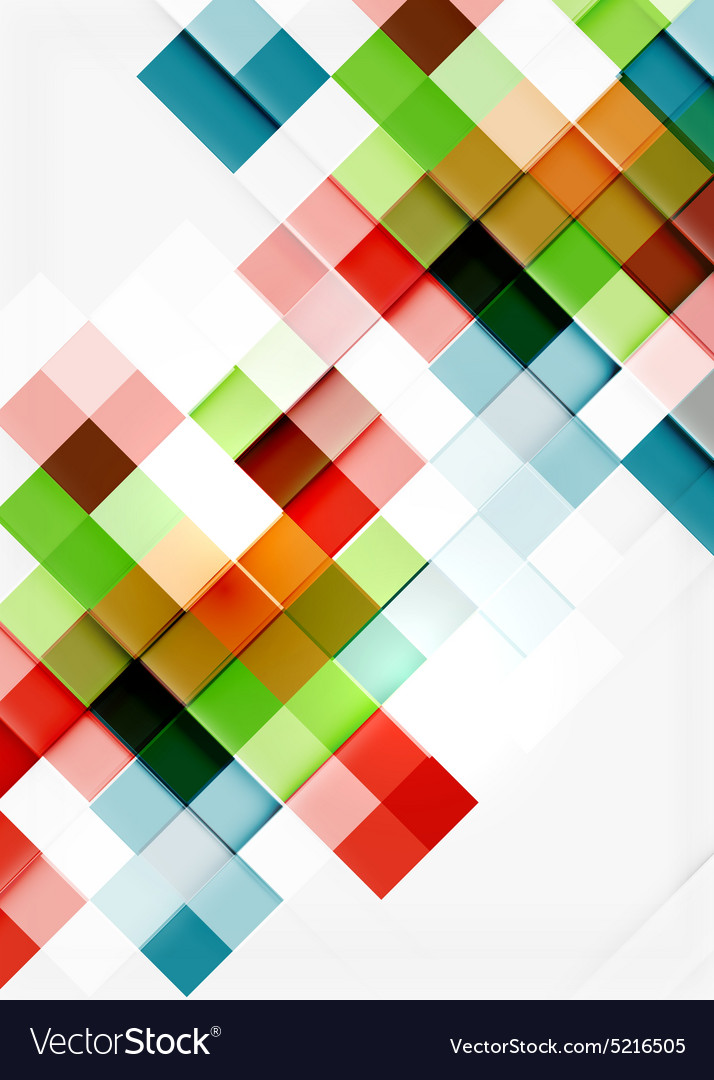 Square shape mosaic pattern design universal Vector Image