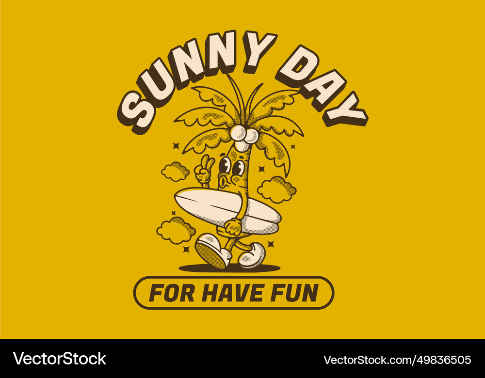 Sunny day for have fun mascot character Royalty Free Vector