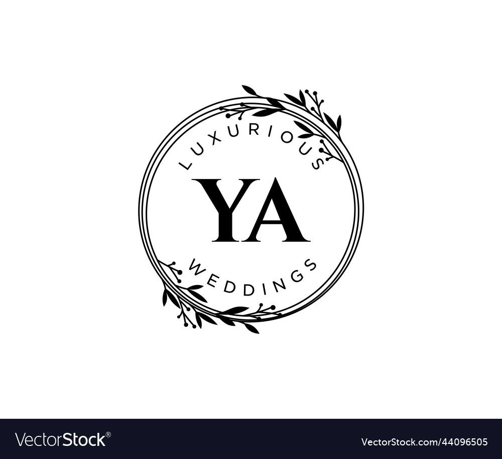 Ya initials letter wedding monogram logos Vector Image