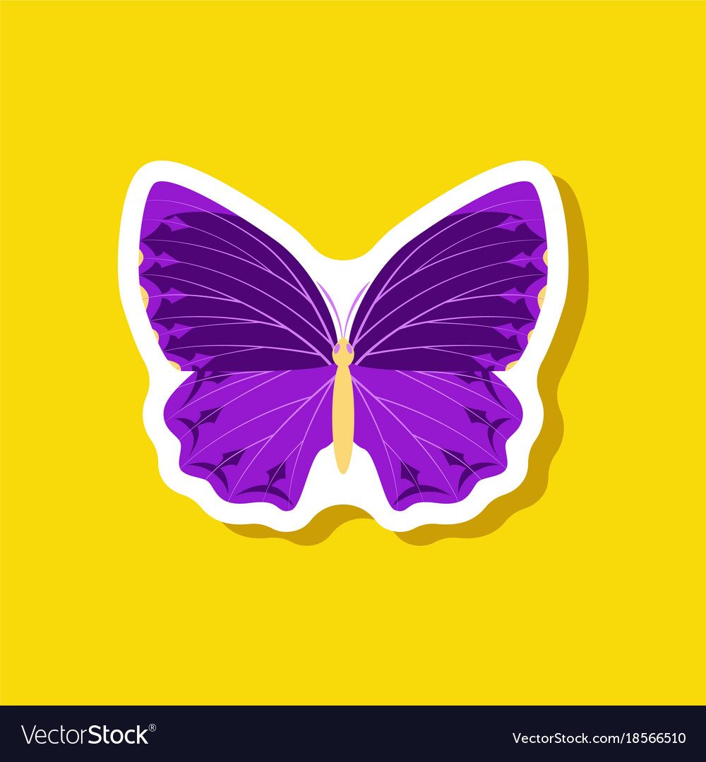 Butterfly Paper Sticker On Stylish Background Vector Image