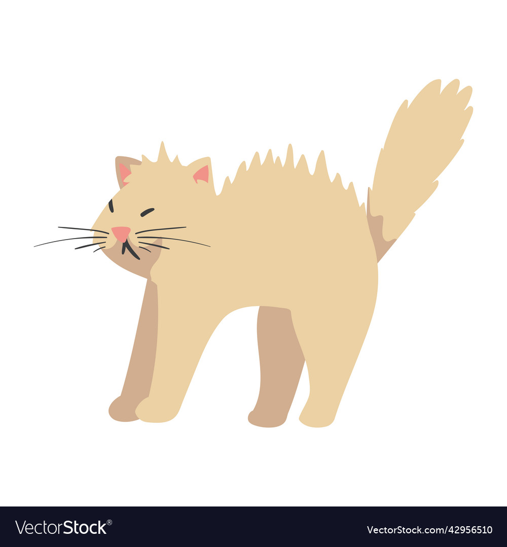 Cute white cat mascot Royalty Free Vector Image