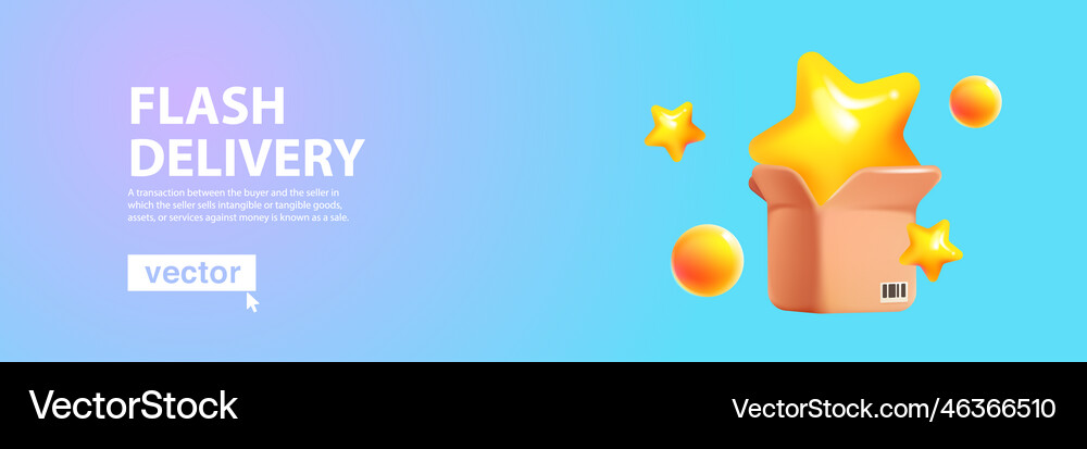 Delivery banner with cardboard boxes and star Vector Image