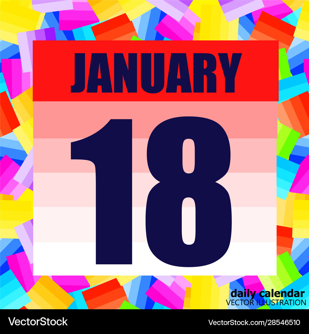 January 18 icon for planning important day Vector Image