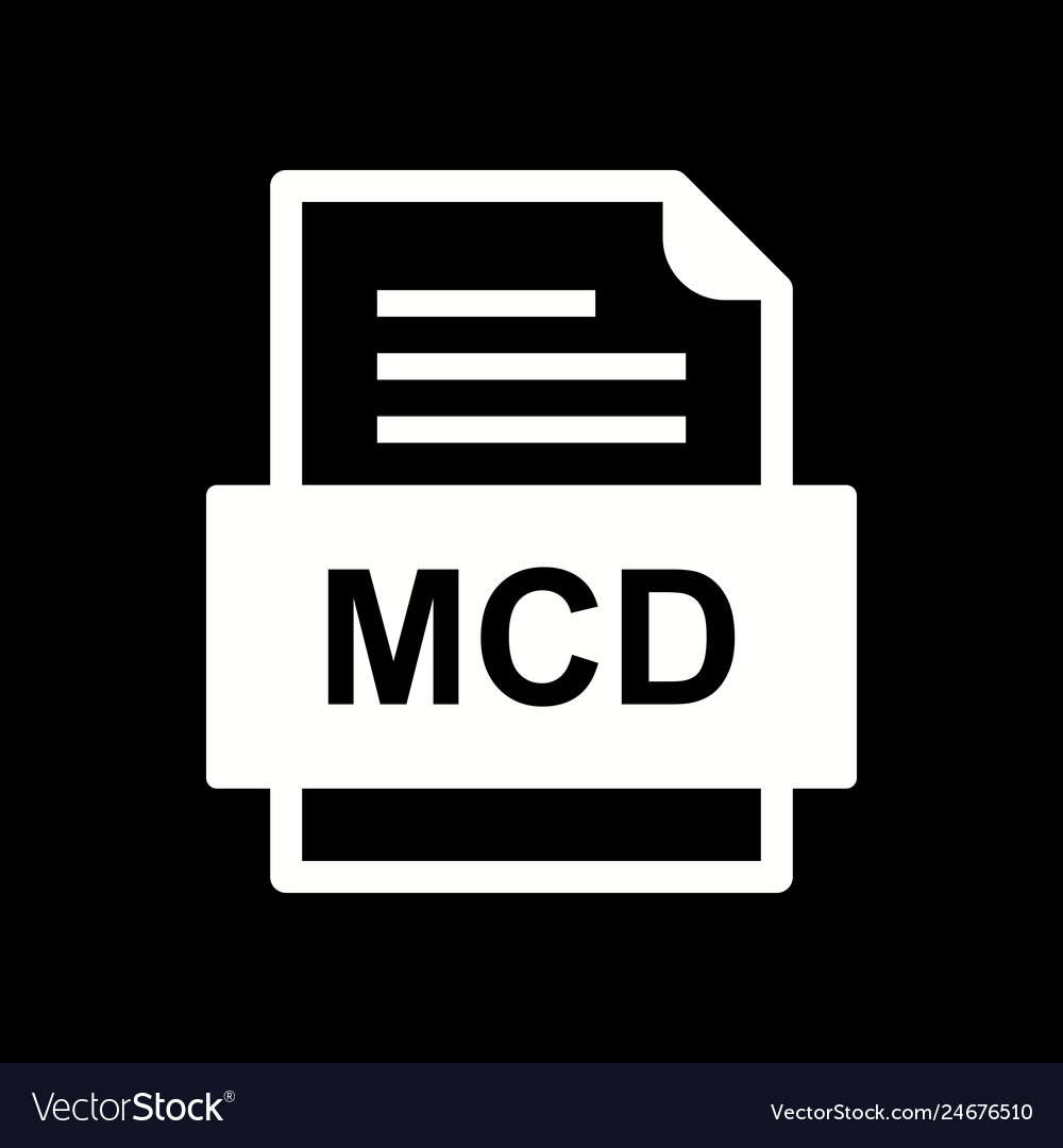 Mcd file document icon Royalty Free Vector Image