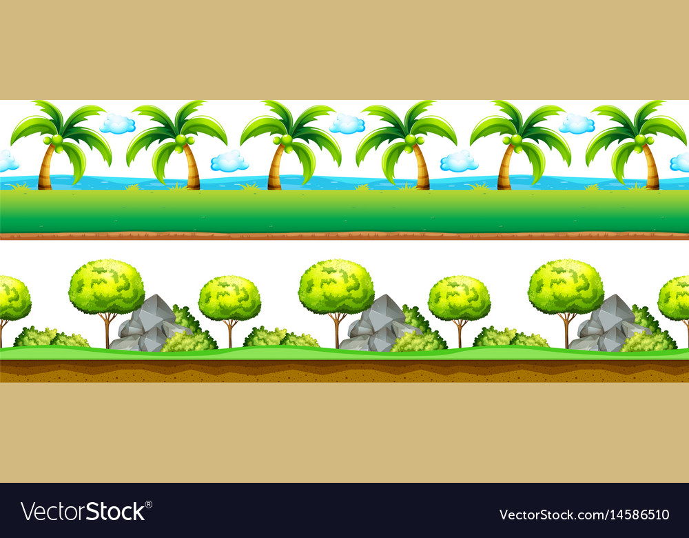 Seamless background with trees in park Royalty Free Vector