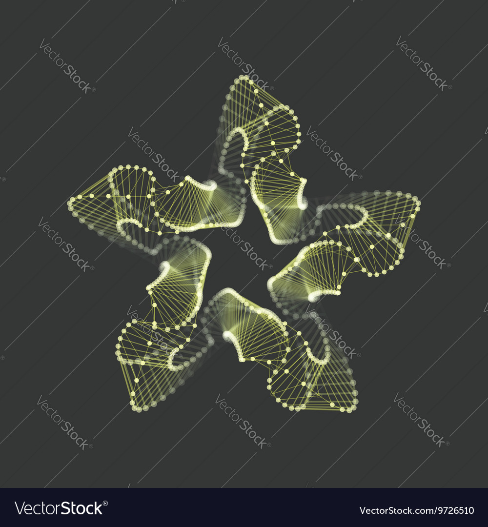 Star connection structure wireframe Royalty Free Vector