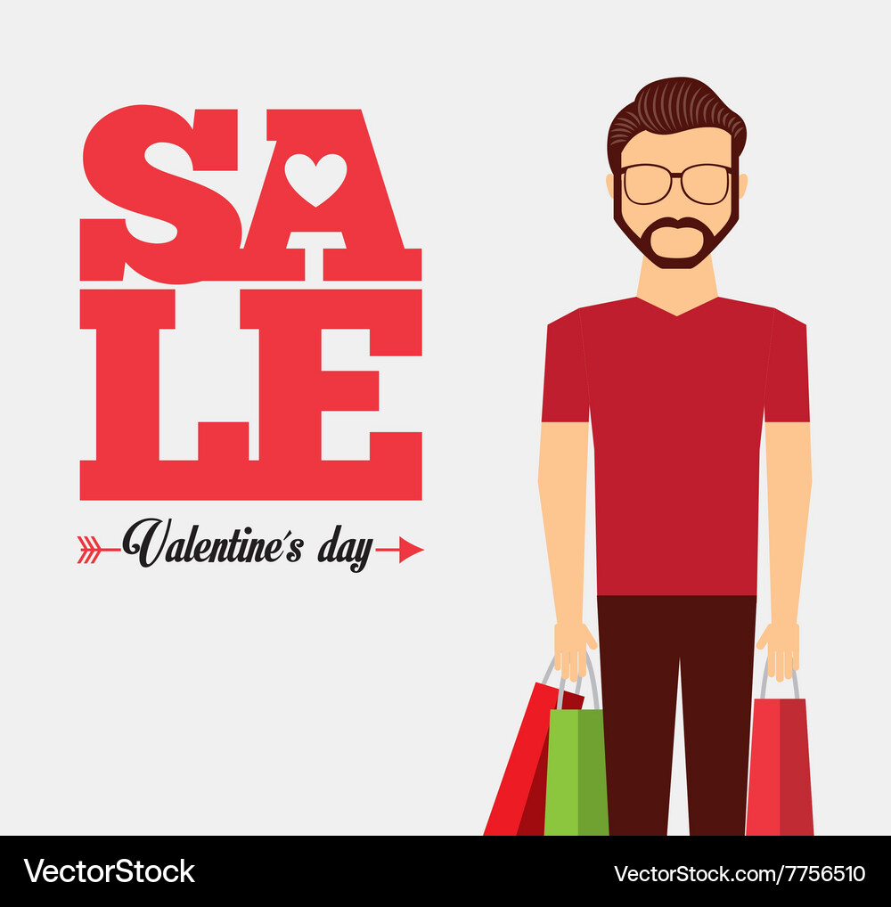 Valentines sale design Royalty Free Vector Image