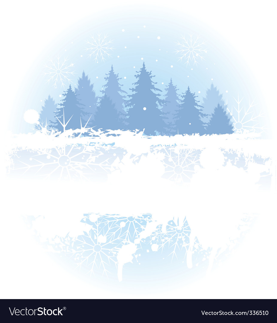 Winter forest background Royalty Free Vector Image
