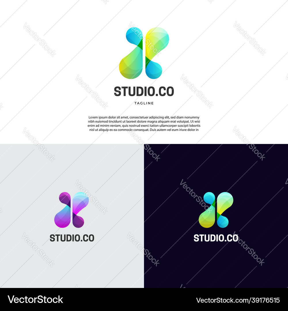 Abstract dynamic fluid logo sign symbol icon Vector Image
