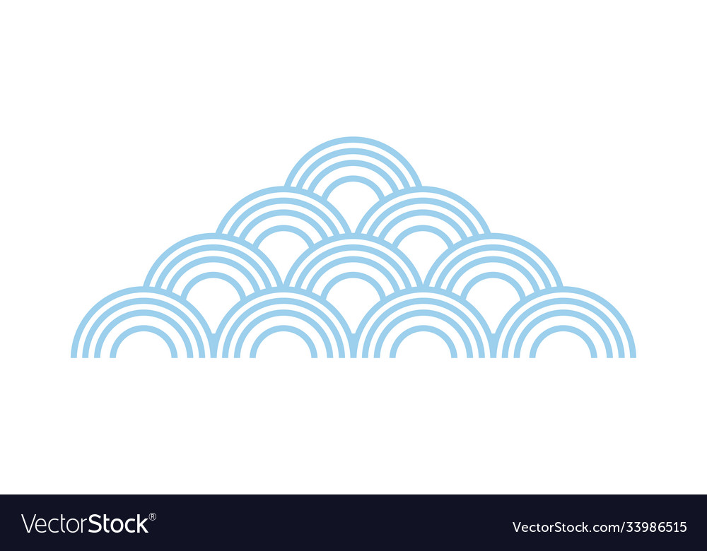 Chinese cloud sky waves pattern Royalty Free Vector Image