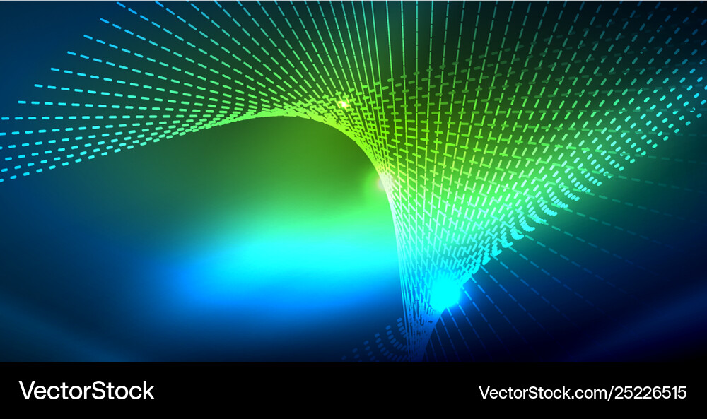 Color neon lights with waves abstract background Vector Image