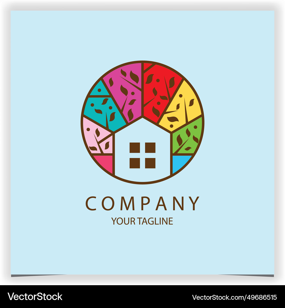 Colorful house logo design Royalty Free Vector Image