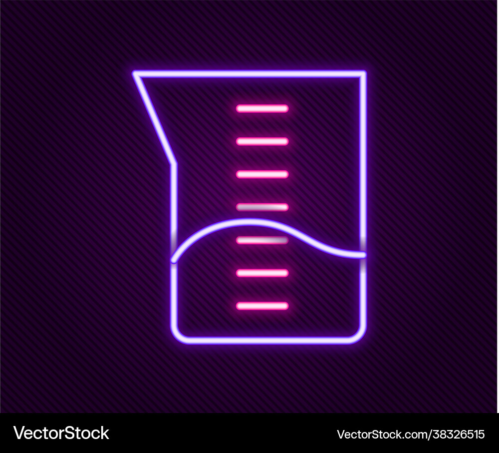 Glowing neon line laboratory glassware or beaker Vector Image