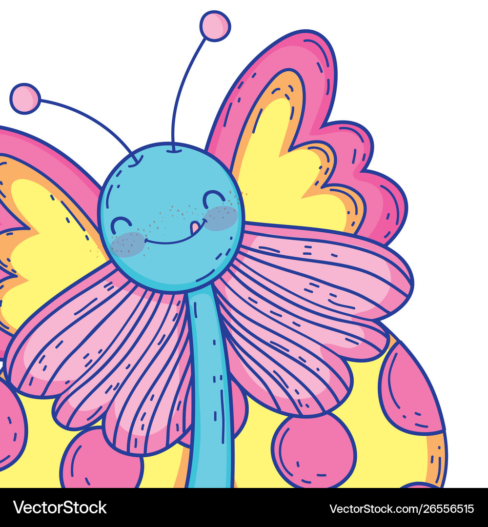 Isolated butterfly draw cartoon design Royalty Free Vector