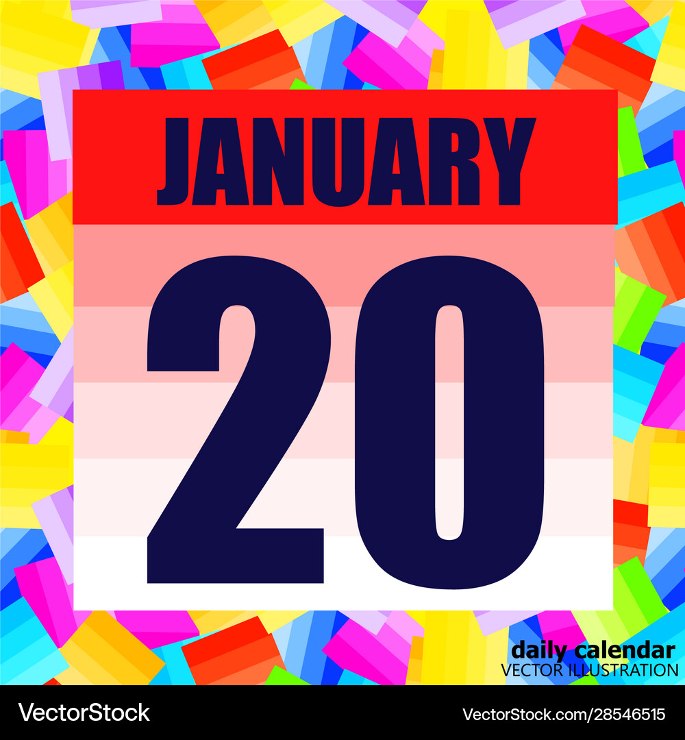 January 20 icon for planning important day Vector Image