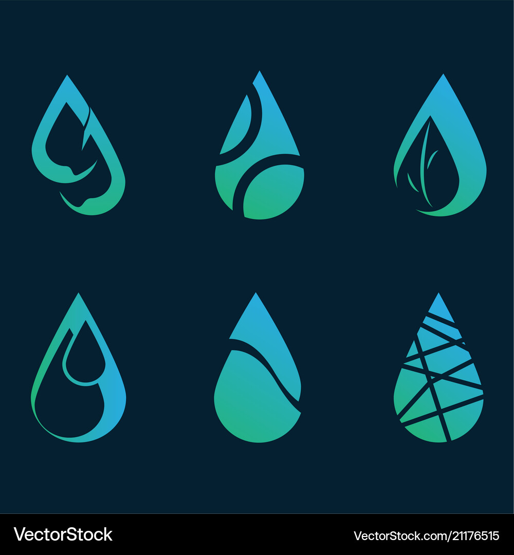 Logo water collection design graphic many style Vector Image