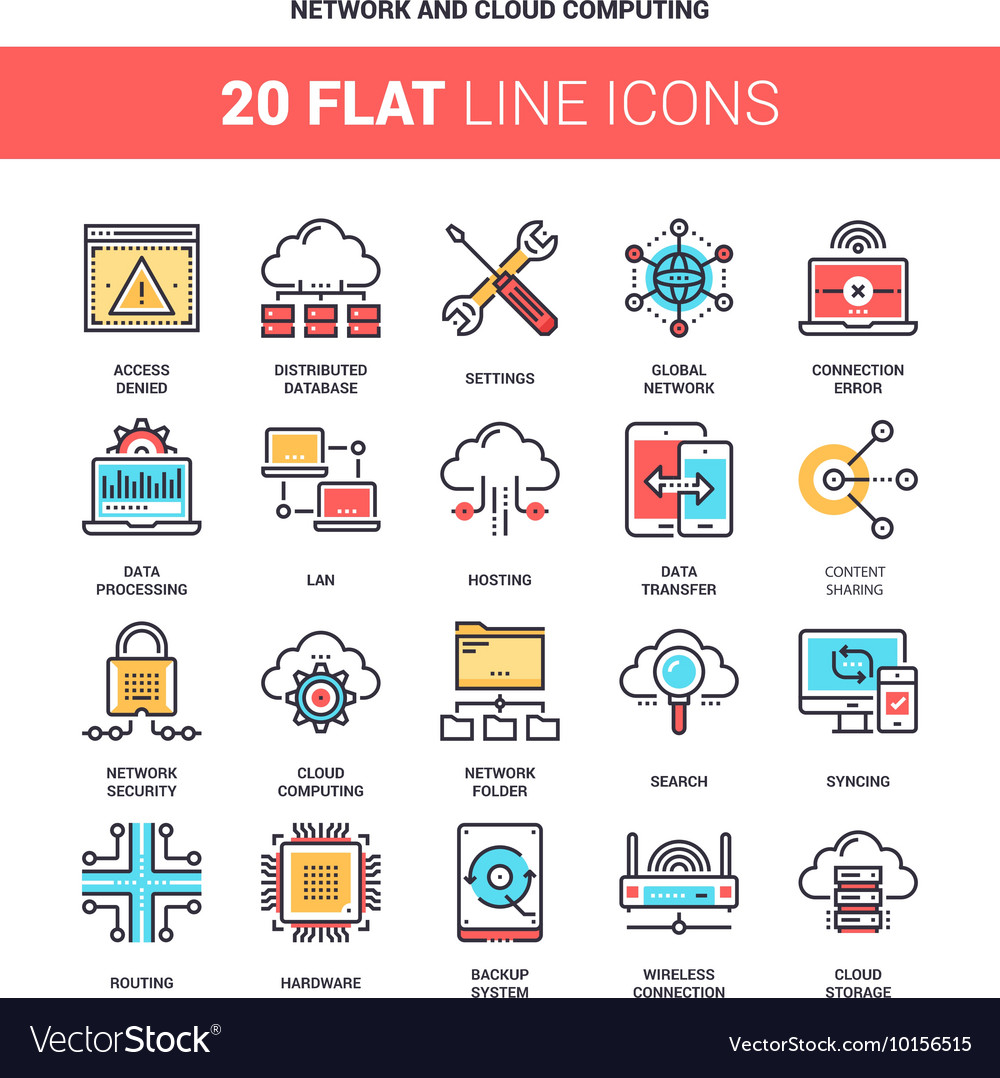 Network and Cloud Technology Royalty Free Vector Image