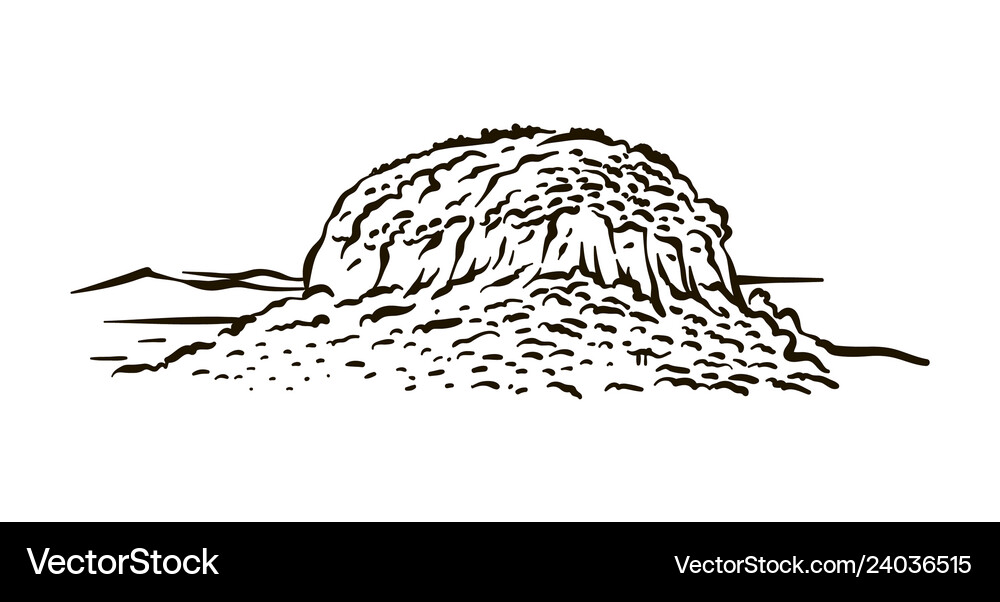 North carolinas pilot mountain state hand drawn Vector Image