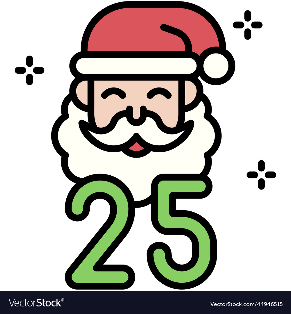 Santa claus with number 25 icon christmas related Vector Image