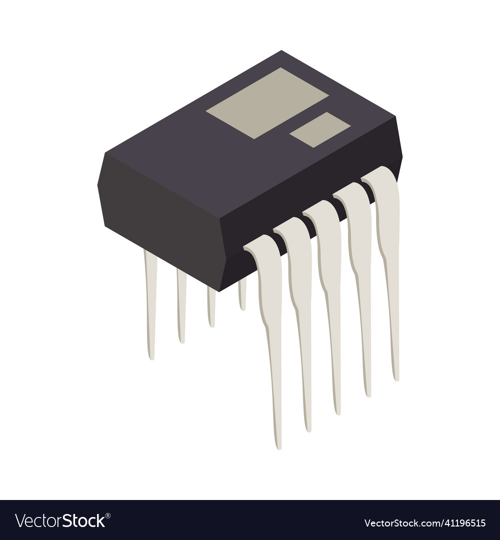 Semiconductor isometric component Royalty Free Vector Image