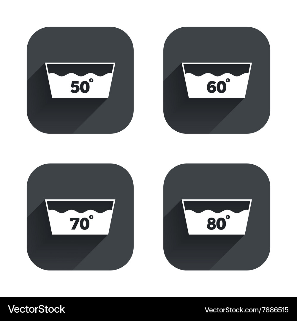 Wash icons machine washable at sixty degrees Vector Image