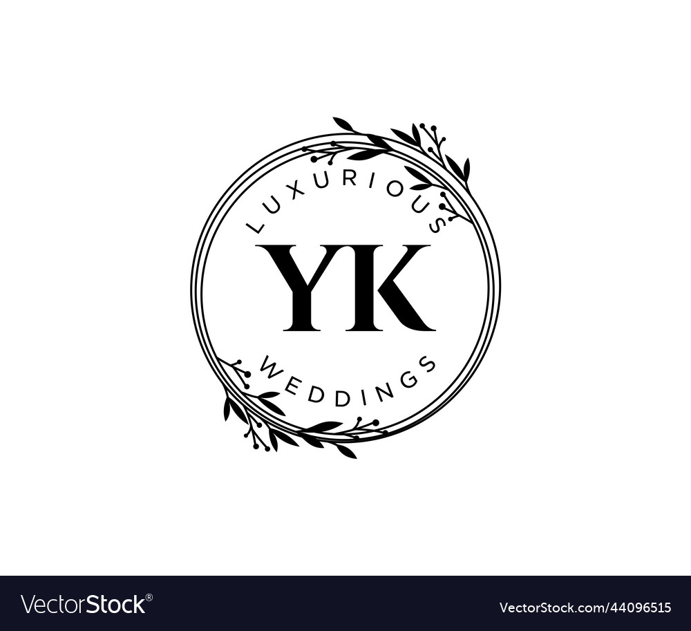 Yk initials letter wedding monogram logos Vector Image