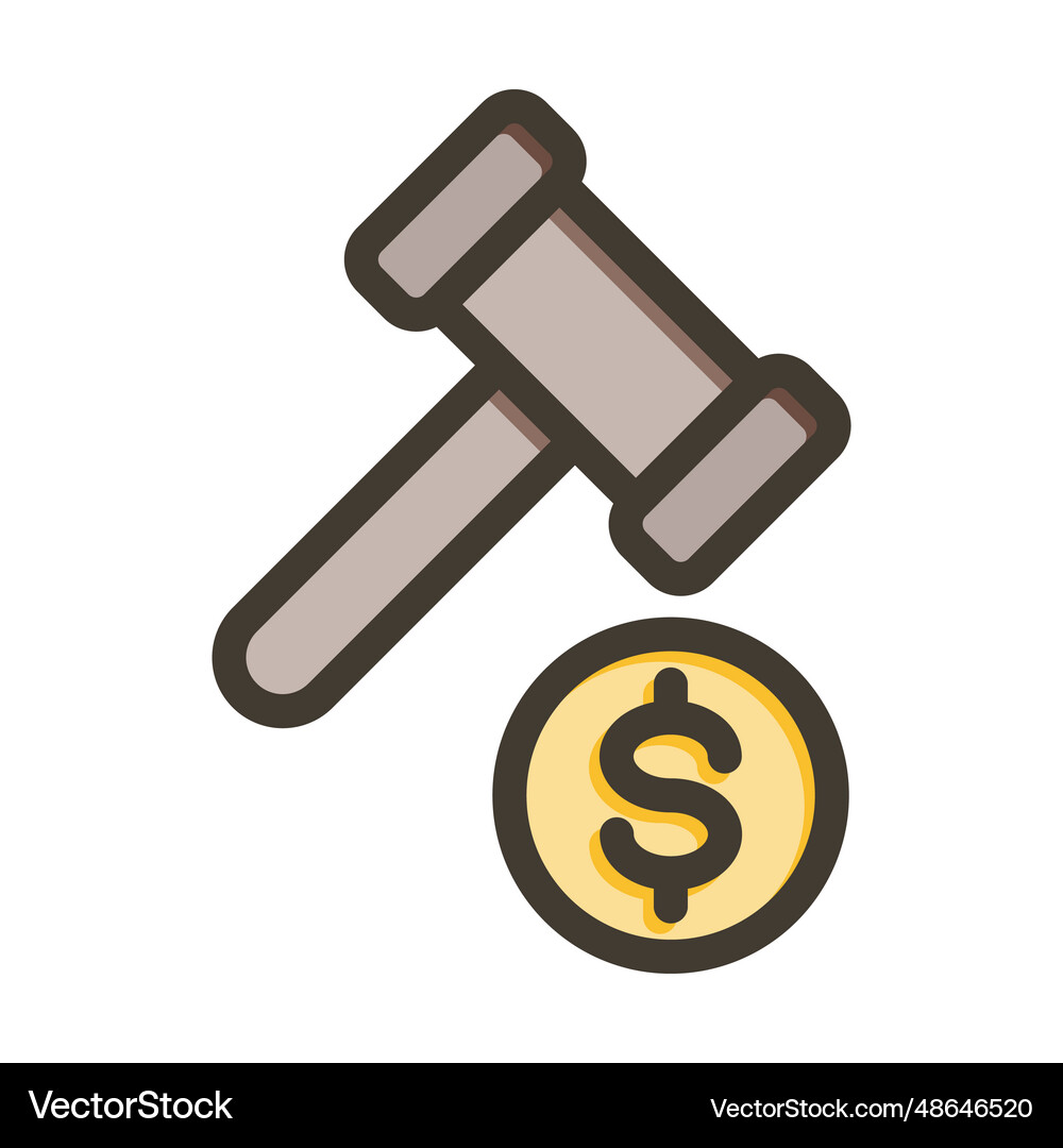 Bankruptcy thick line filled colors icon Vector Image