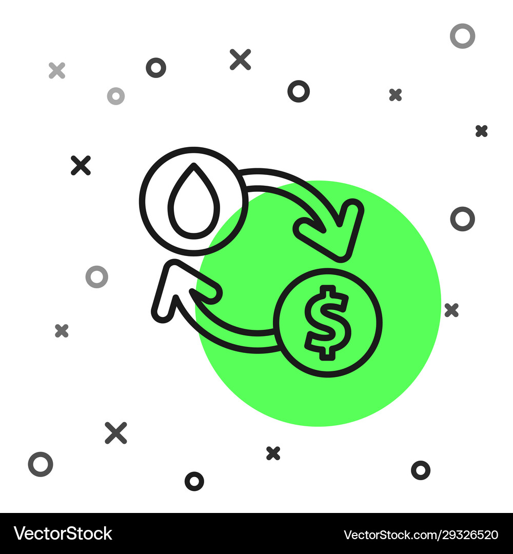 Black line oil exchange water transfer convert Vector Image