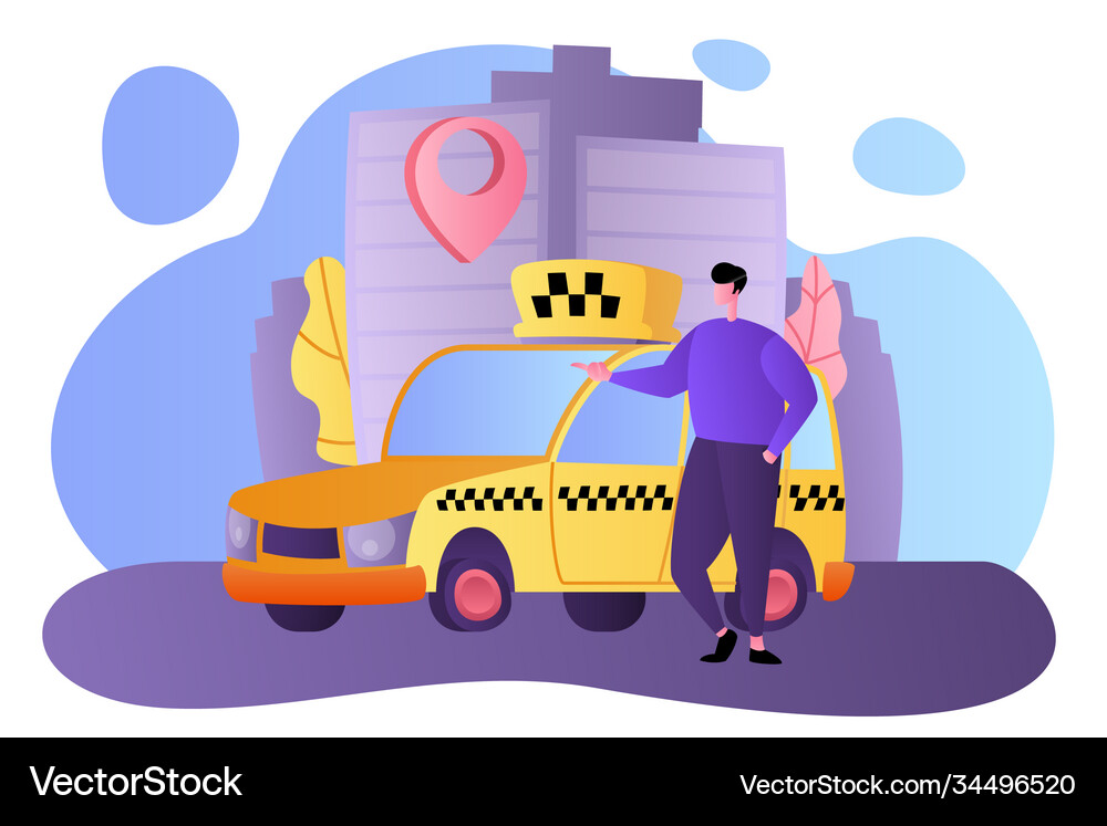 Booking or greeting car trip online concept Vector Image