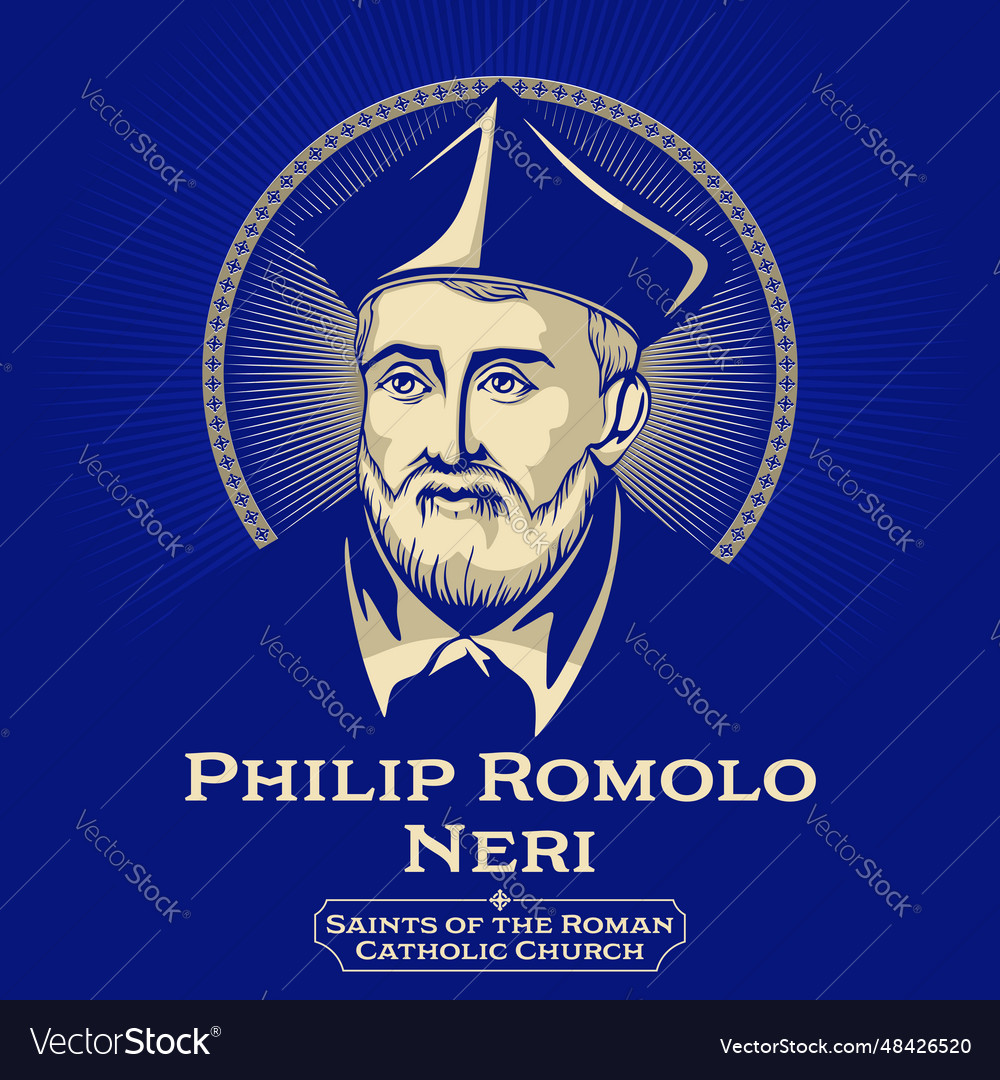 Catholic Saints Philip Romolo Neri Royalty Free Vector Image