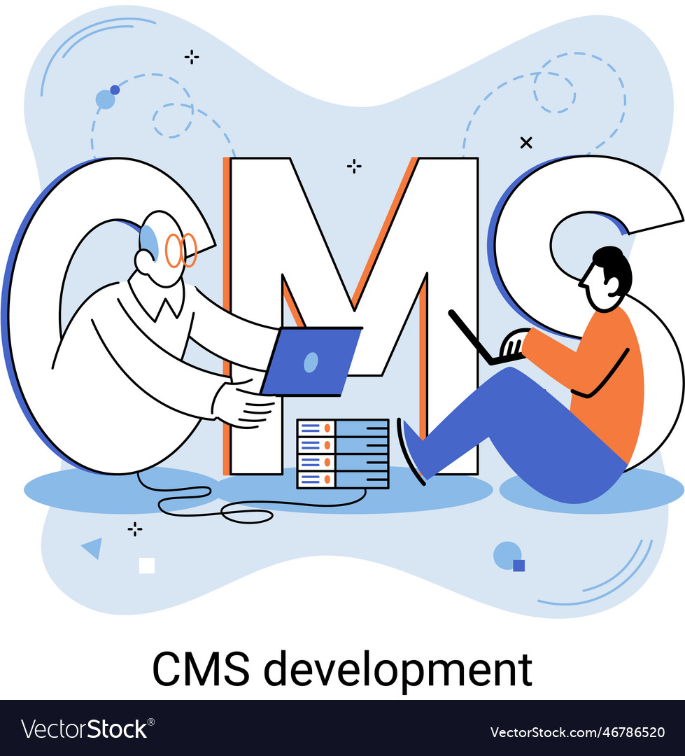 Concept of digital content management system cms Vector Image Concept of digital content management system cms Vector Image