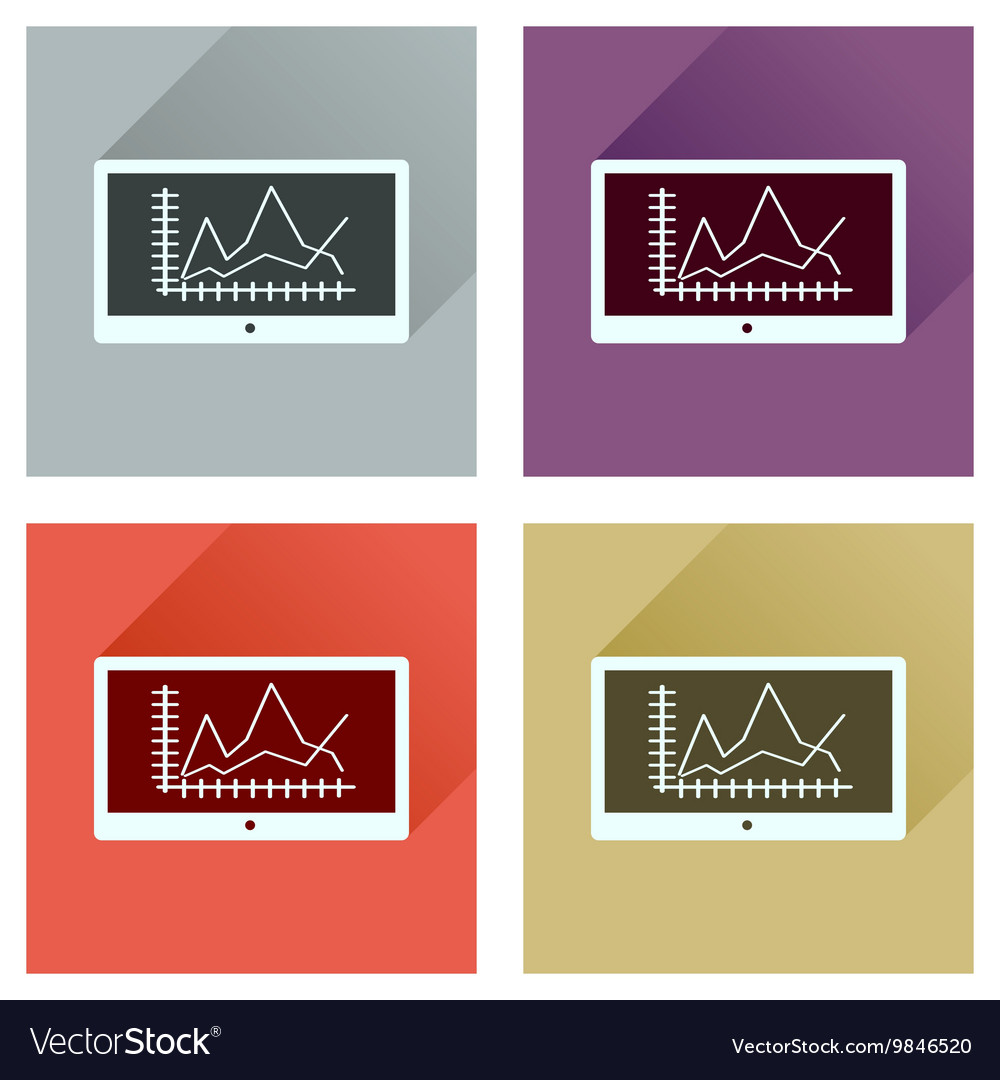 Concept of flat icons with long shadow economic Vector Image
